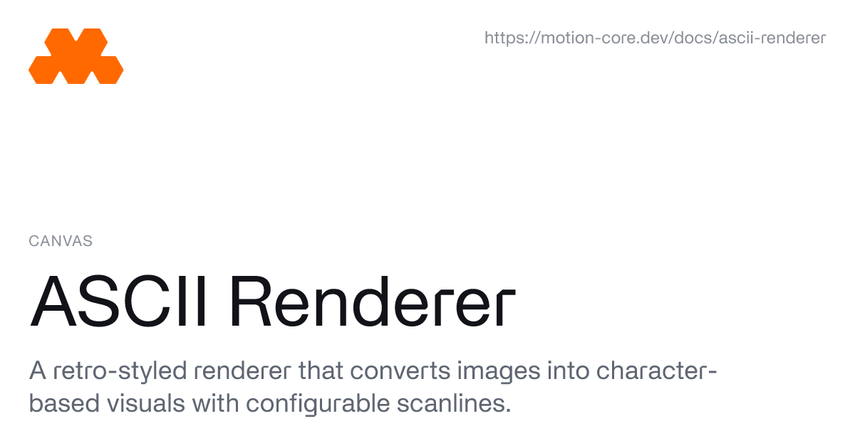 ASCII Renderer - Motion Core