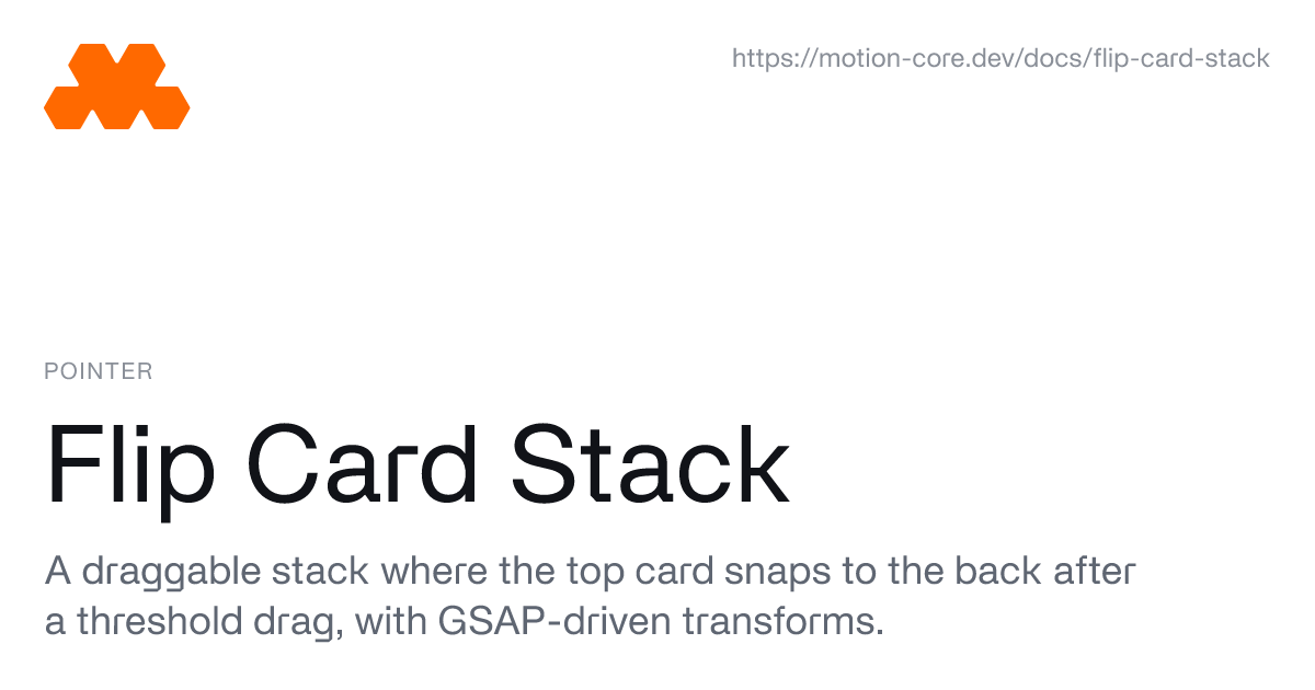 Flip Card Stack - Motion Core